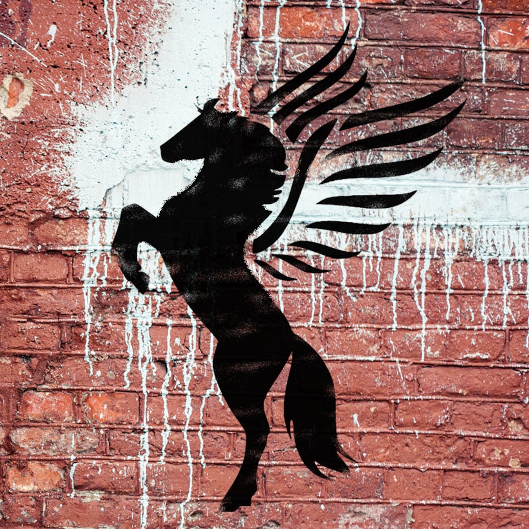 Pegasus Winged Horse Stencil, Home Decor Art Craft, Paint Walls ...