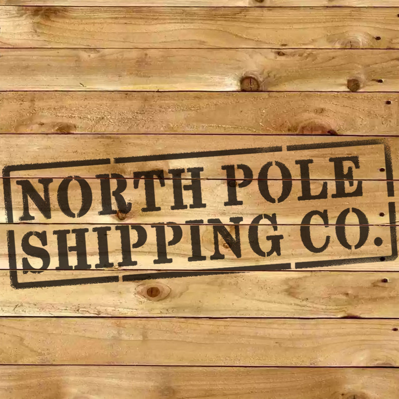 Christmas Stencil North Pole Shipping Co Stencil Crate - Etsy UK