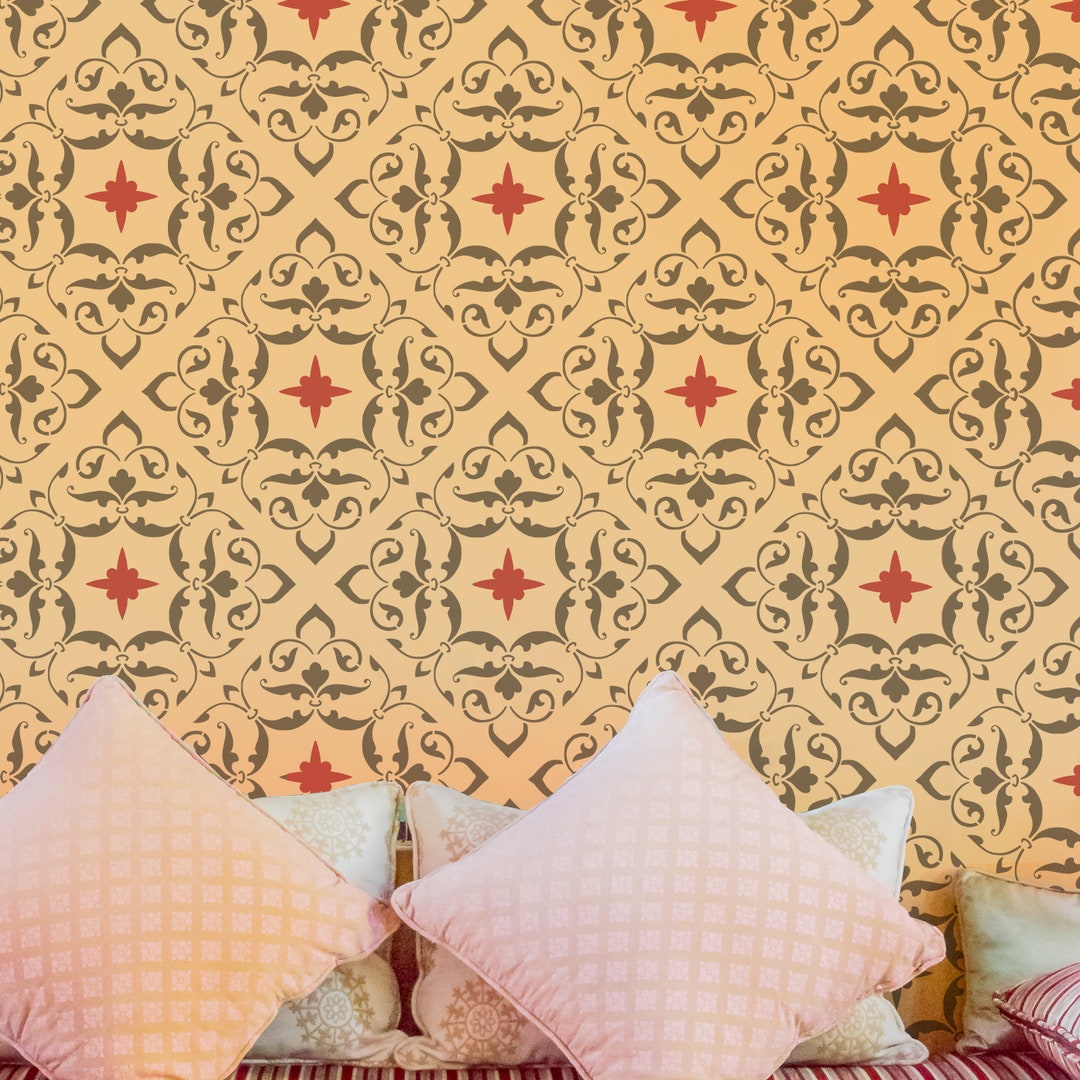 Mishalah Arabesque Pattern Stencil, Moroccan Pattern STENCIL, HOME ...
