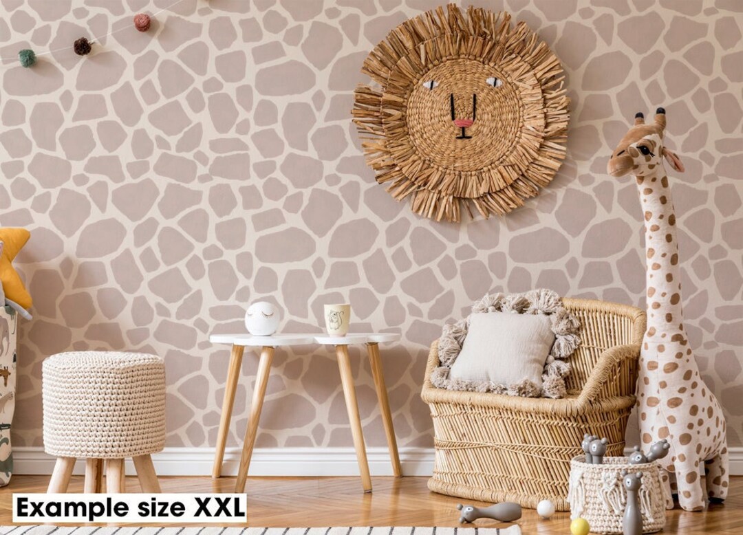 SAFARI Giraffe Print Stencil, Boho Nursery Wall Decor, Large Animal ...