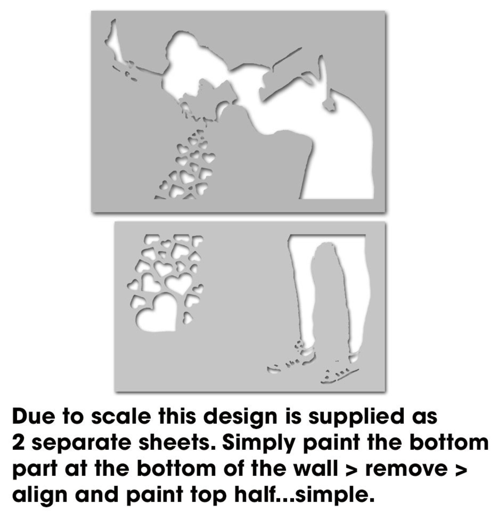 Banksy Love Sick Girl Stencil Life Size Painting Art - Etsy