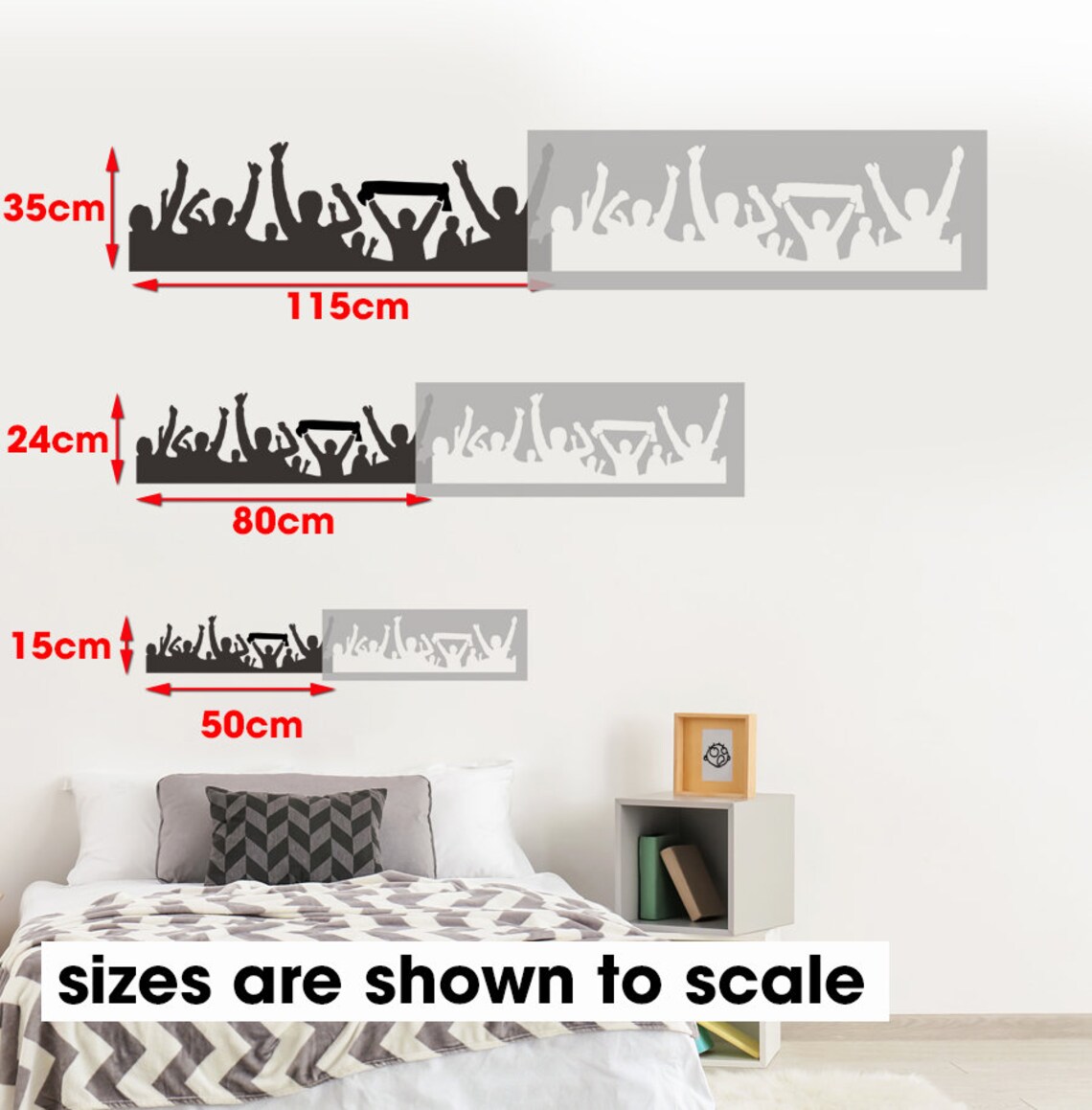 Football Crowd Wall Painting Stencil Football Fans Wall Mural - Etsy UK