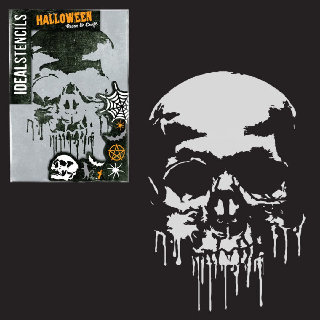 Dripping Blood Skull Art Stencil, Art & Wall Painting Stencil, Paint ...