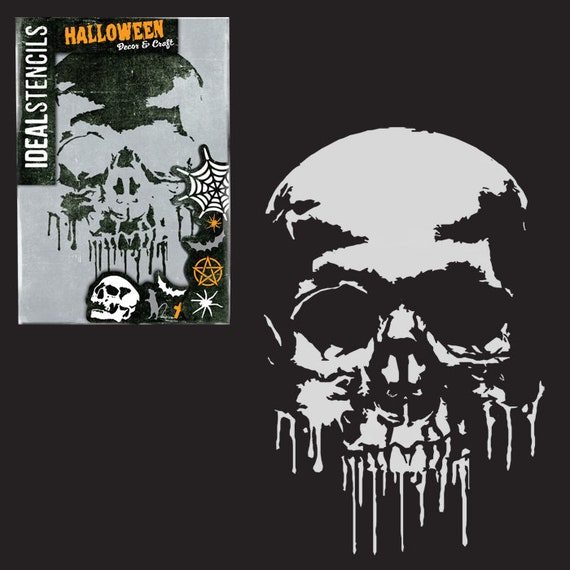 Dripping Blood Skull Art Stencil Art & Wall Painting Stencil | Etsy