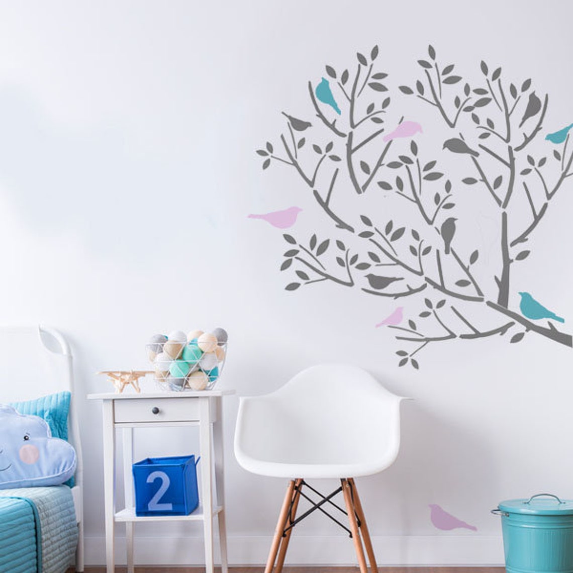 Birds in Tree Stencil Birds on Branch Stencil Bird Stencil - Etsy