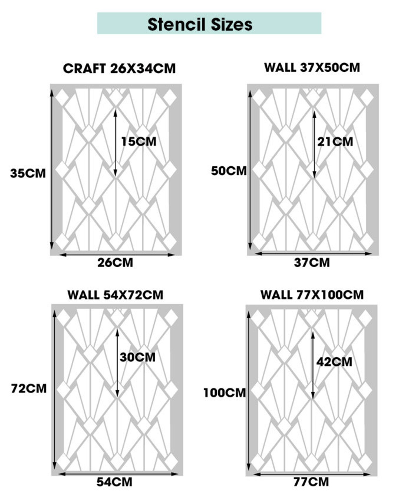 ATLAS Art Deco Wall Painting STENCIL Allover Pattern Stencil | Etsy