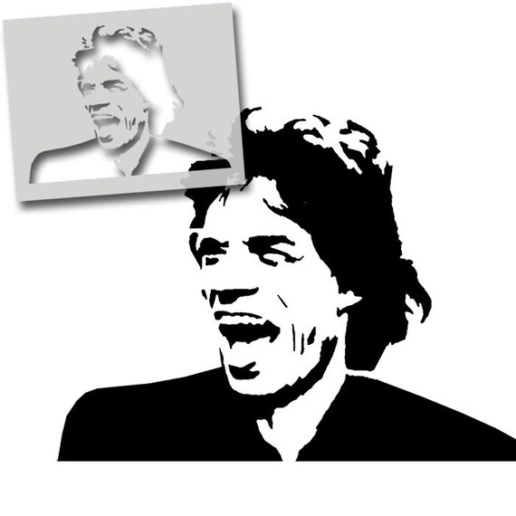 Mick Jagger STENCIL Portrait Painting Stencil for Walls | Etsy