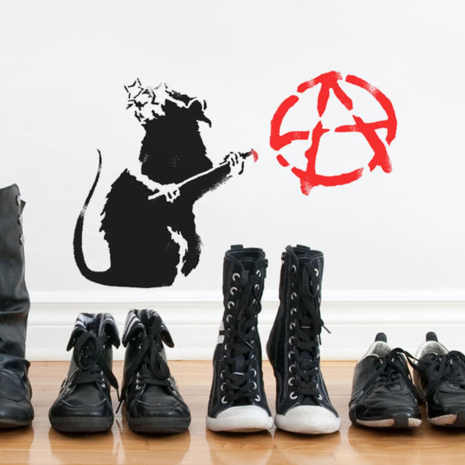 BANKSY Anarchist RAT STENCIL, Paint This Banksy Rat Stencil on Walls ...