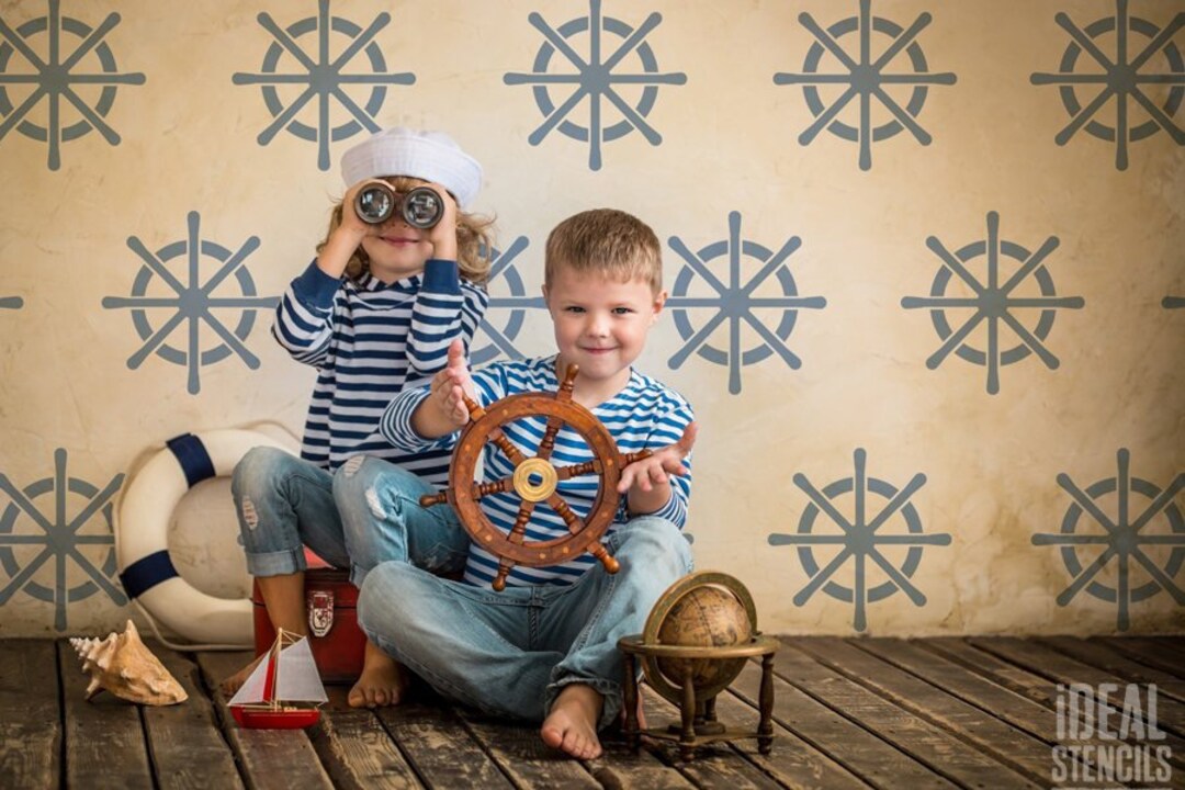 Ships Wheel Stencil, Nautical Style Home Decor Craft Stencil, Painting ...