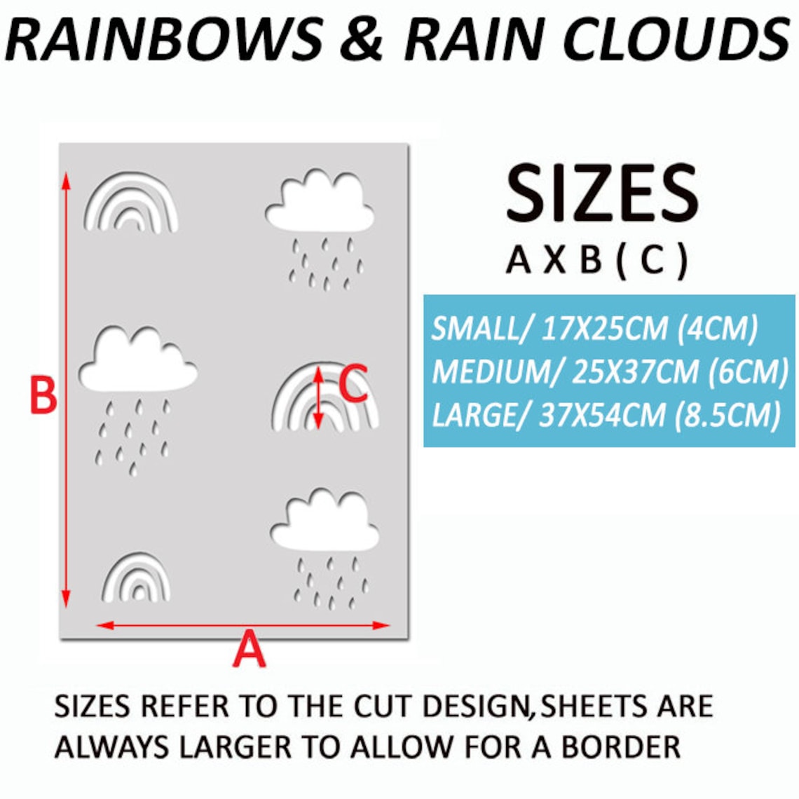 Rainbows & Rain Clouds Stencil: Kids Room Wall Decor - Etsy