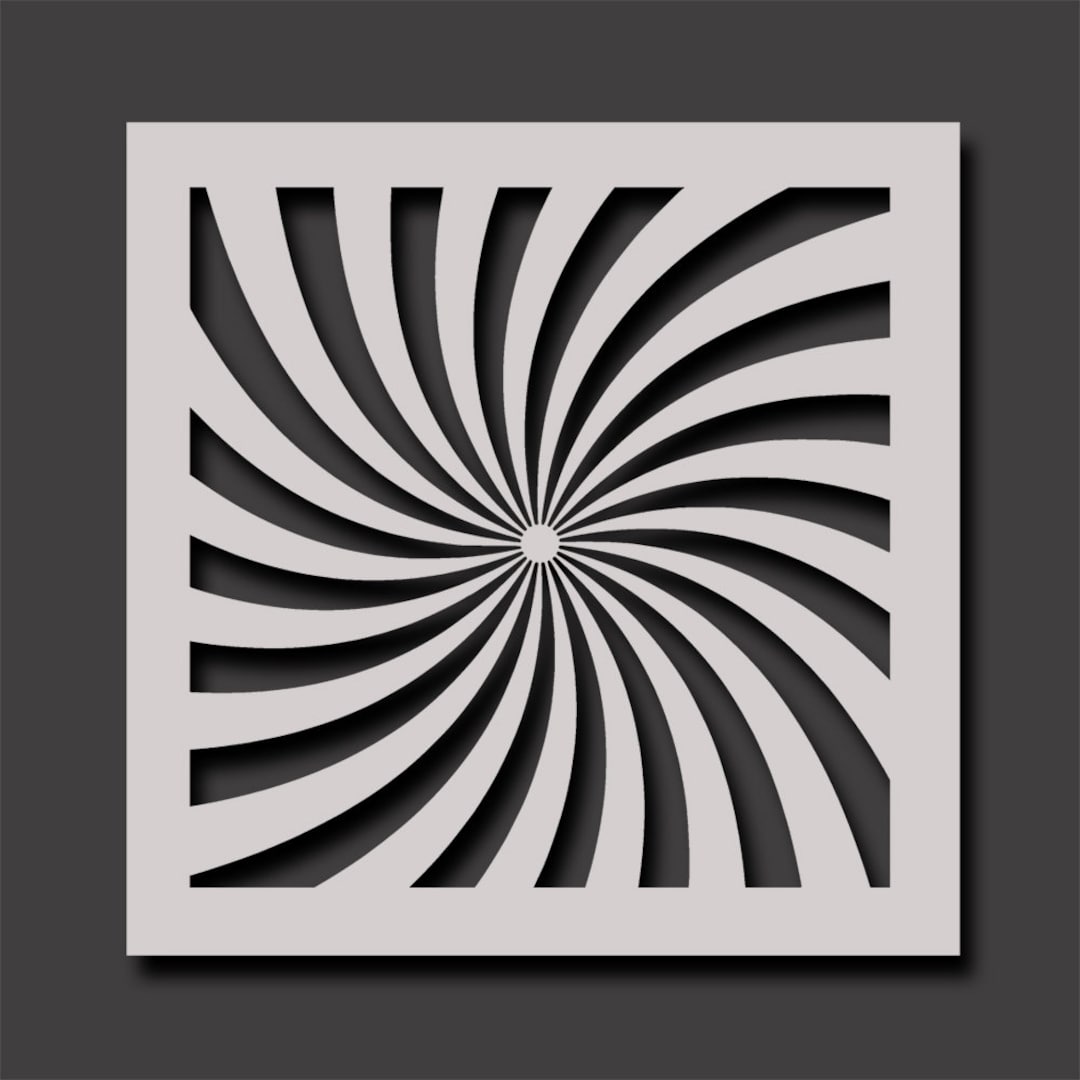 Swirl Pattern Stencil Optical Spiral Painting Stencil Home - Etsy