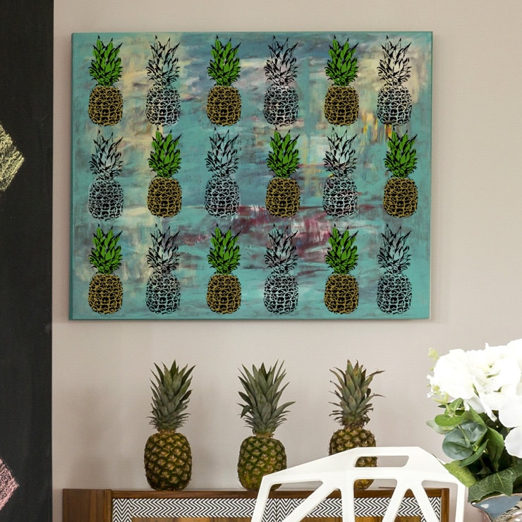 Pineapple STENCIL TROPICAL Home Decor DIY Decor Large | Etsy