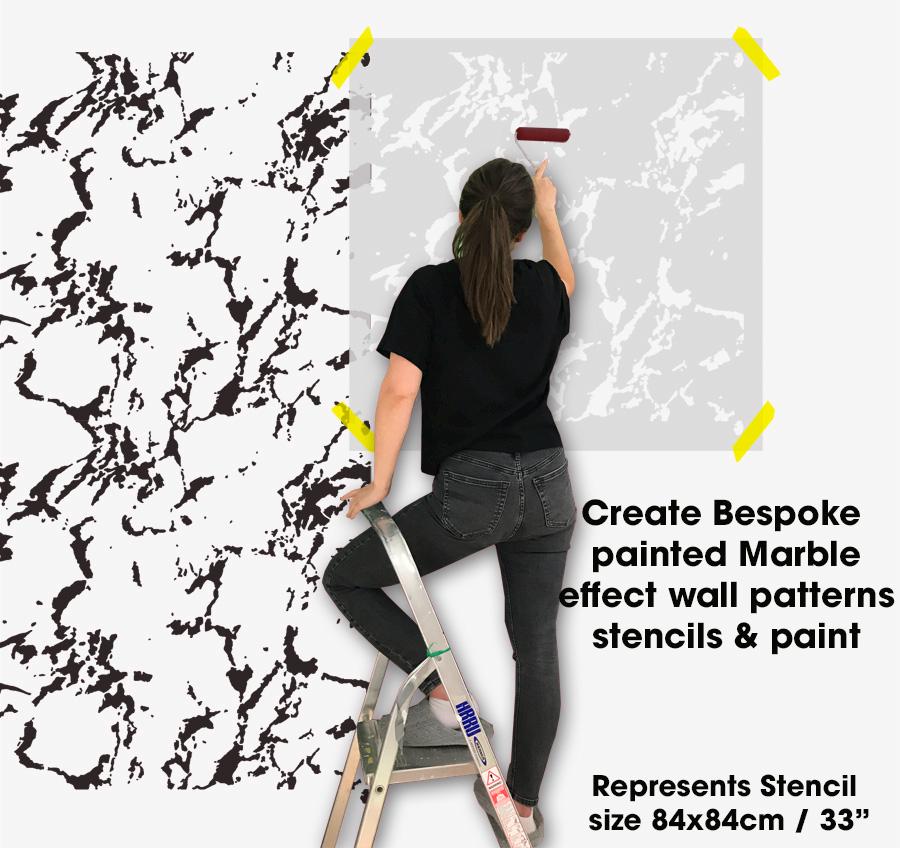 Reusable Stencils CARRARA Marble Pattern Stencil, Marble Veins Lines ...
