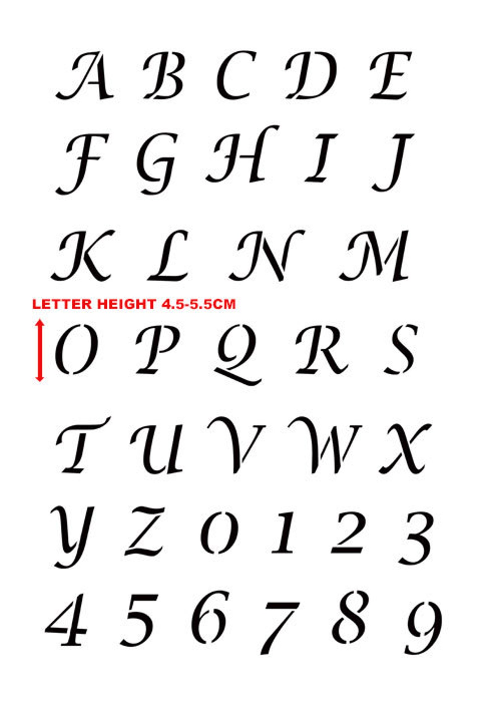 ALPHABET LETTER STENCIL Calligraphy Stencil A-Z 0-9 - Etsy UK