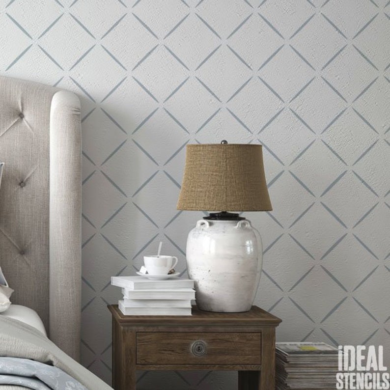Diamond Lattice Stencil Home Wall Decor Stencil Painting - Etsy
