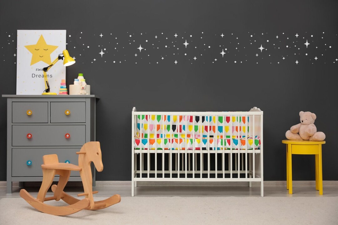 STARRY NIGHT Nursery Wall Border Star Stencil, Nursery Decor , Paint ...