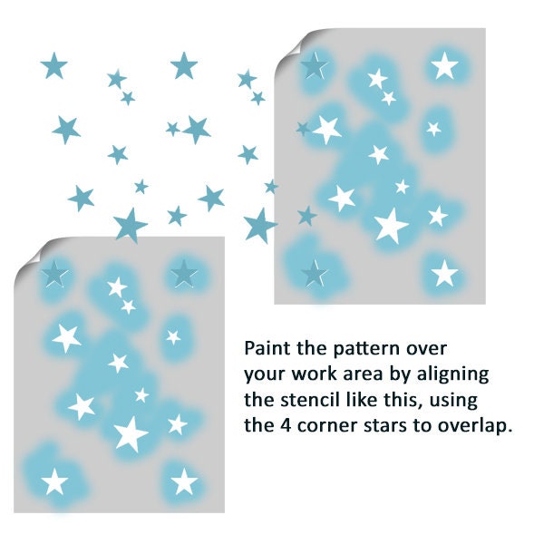 Star Pattern Nursery Stencil Nursery Star Wall Painting - Etsy