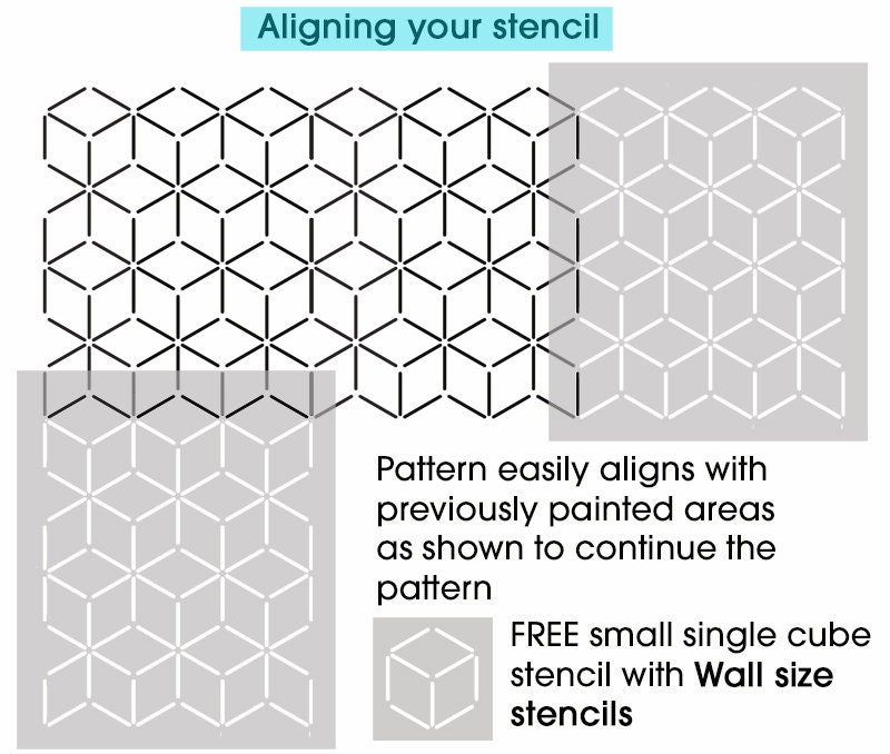 CUBE OUTLINES Pattern Stencil Wall Decor Painting Stencil - Etsy UK
