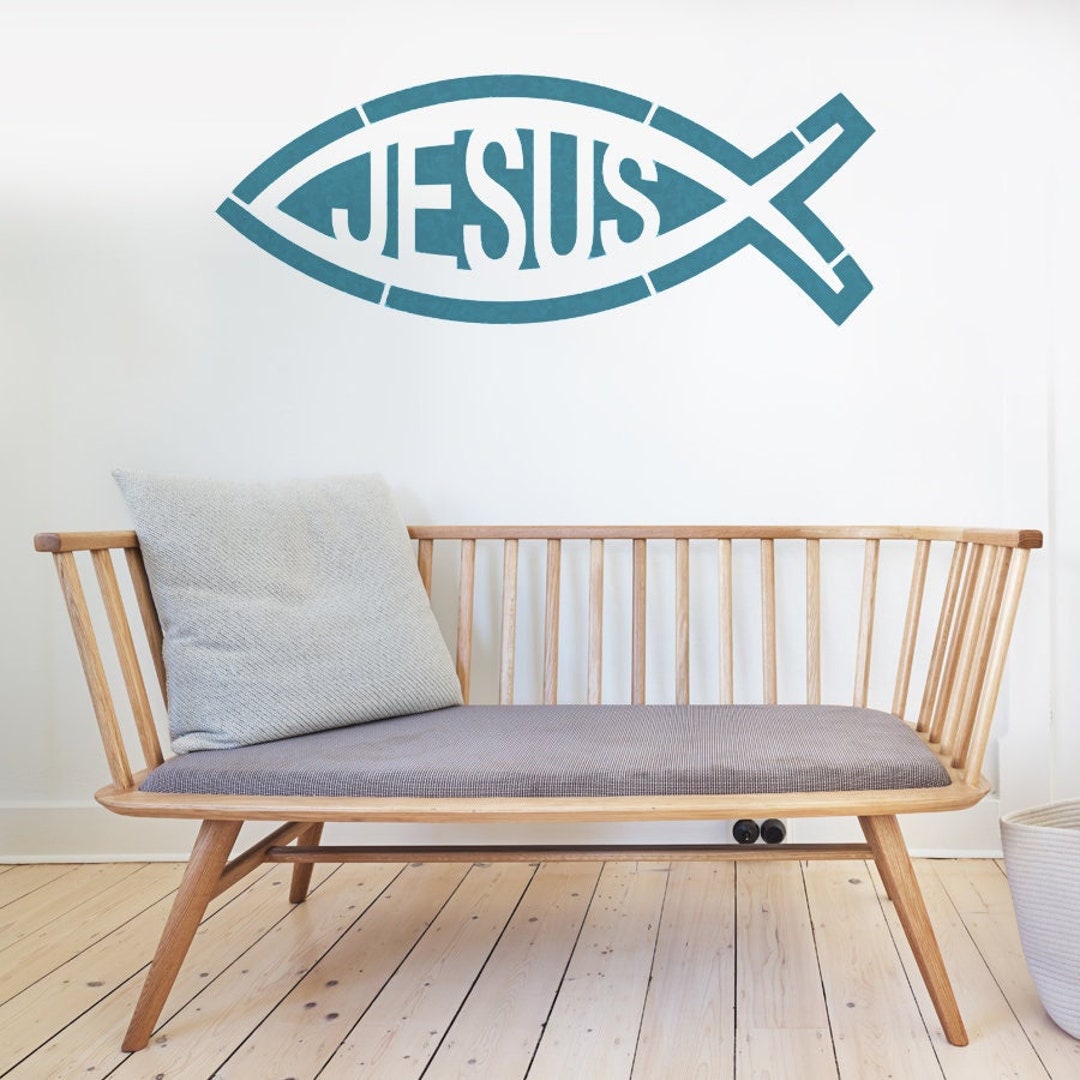 Jesus Fish Symbol Stencil: Religious Home Decor Art - Etsy