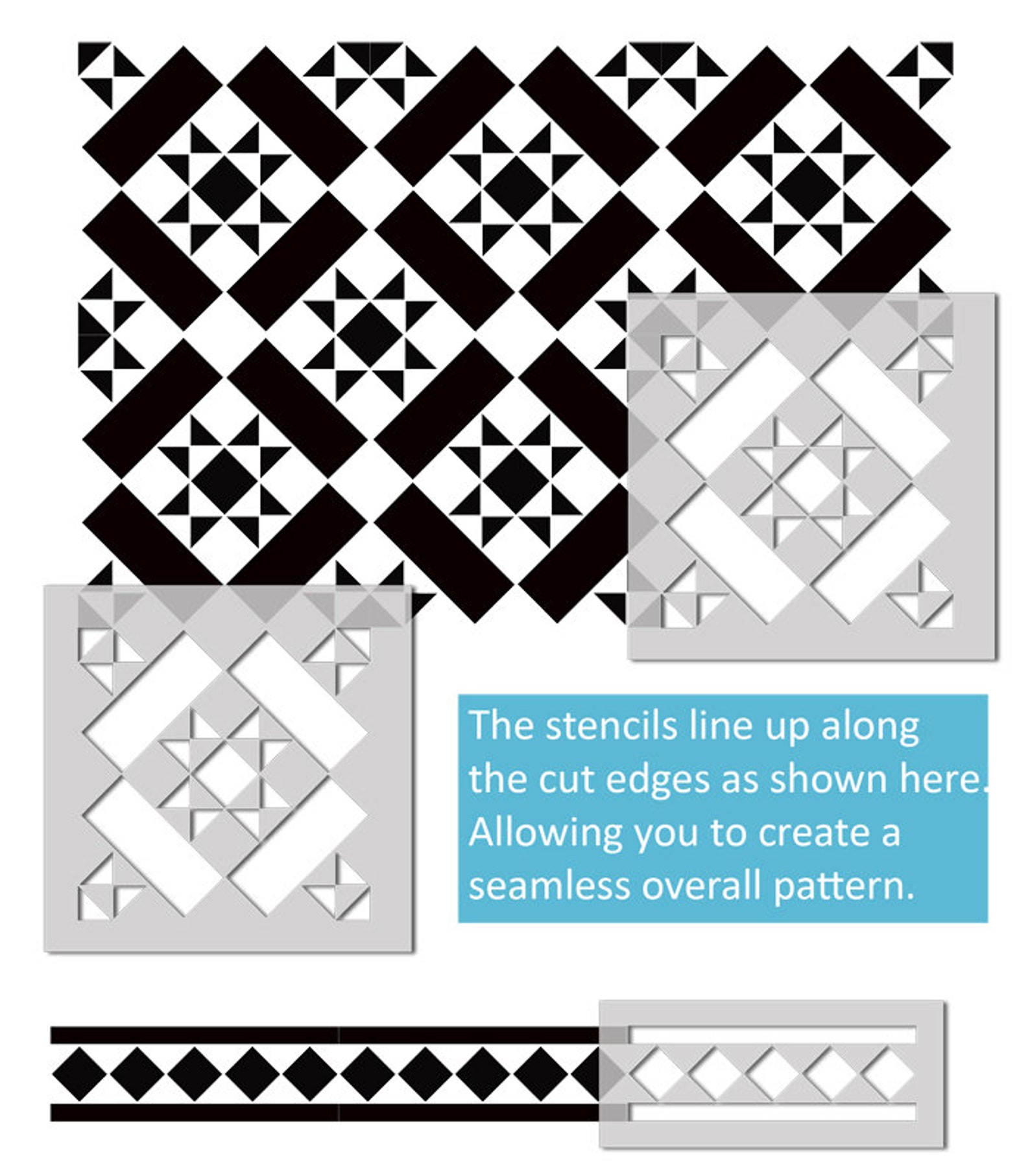 Chelsea Tile Pattern Stencil Revamp Old Tiles Slabs and | Etsy