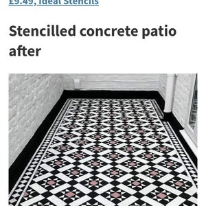 Chelsea Tile Pattern Stencil, Revamp Old Tiles, Slabs and Floors Using ...