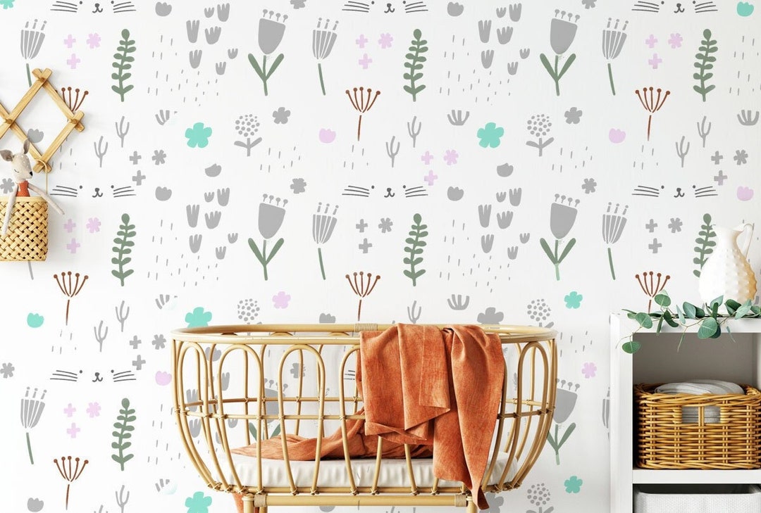 Woodland Meadow Stencil: Botanical Nursery Wall Decor - Etsy