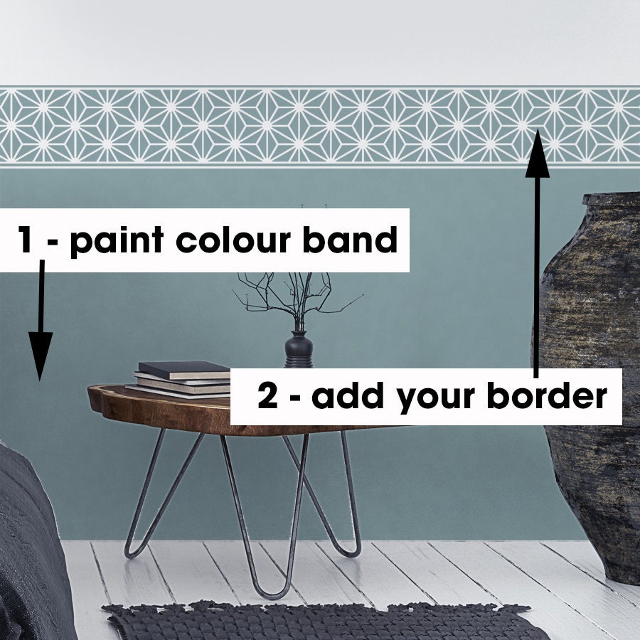 STAR TRELLIS Wall Border Stencil Moroccan Arabic Style Wall - Etsy