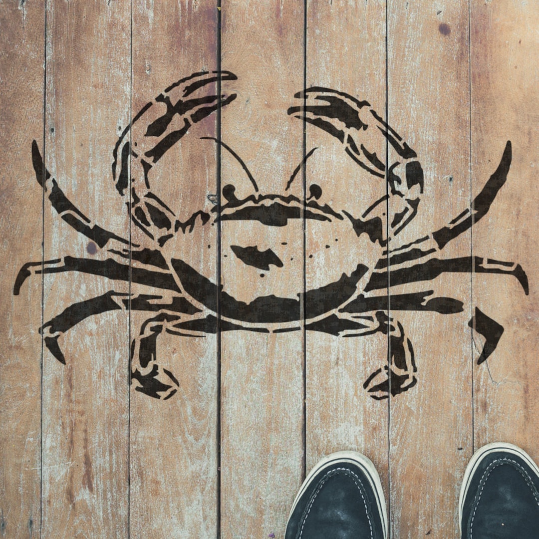 Crab Stencil: Sea Life Nautical Decor, Wall Art - Etsy