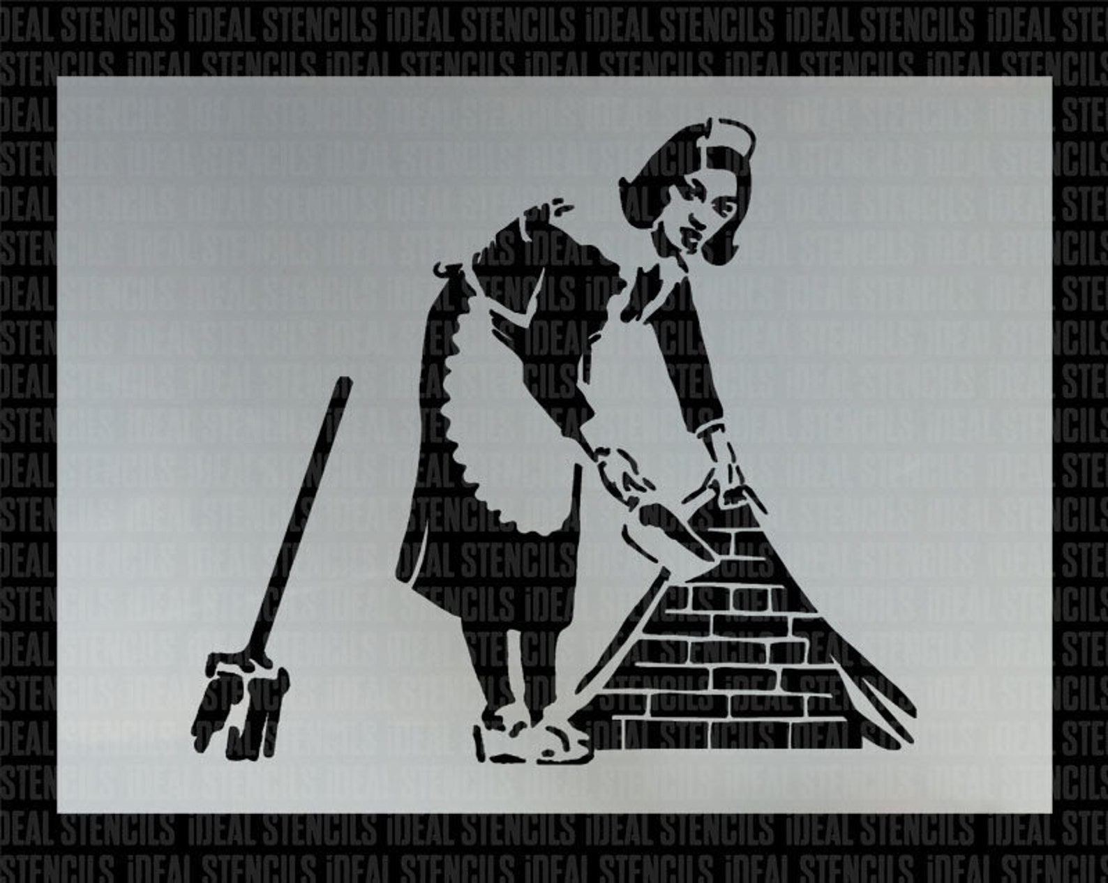 Banksy Sweeping Maid Stencil: Reusable Graffiti Art Decor - Etsy