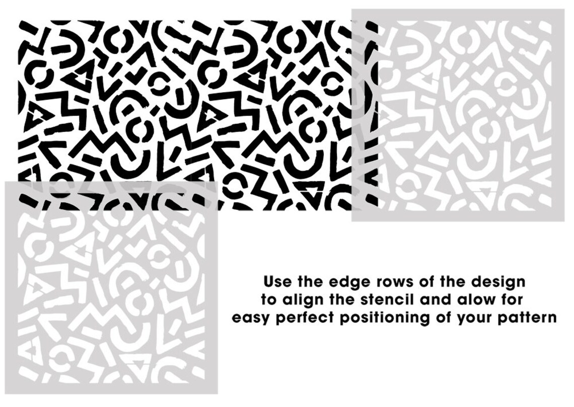 90s Retro Wall Decor Pattern Stencil Geometric Pattern - Etsy