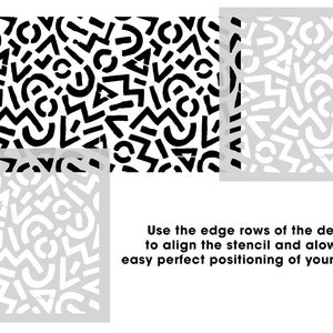 90s Retro Wall Decor Pattern Stencil, Geometric Pattern, Bedroom Decor ...