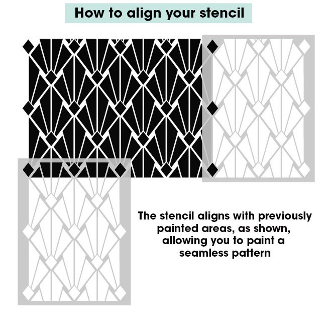 ATLAS Art Deco Wall Painting STENCIL Allover Pattern Stencil | Etsy