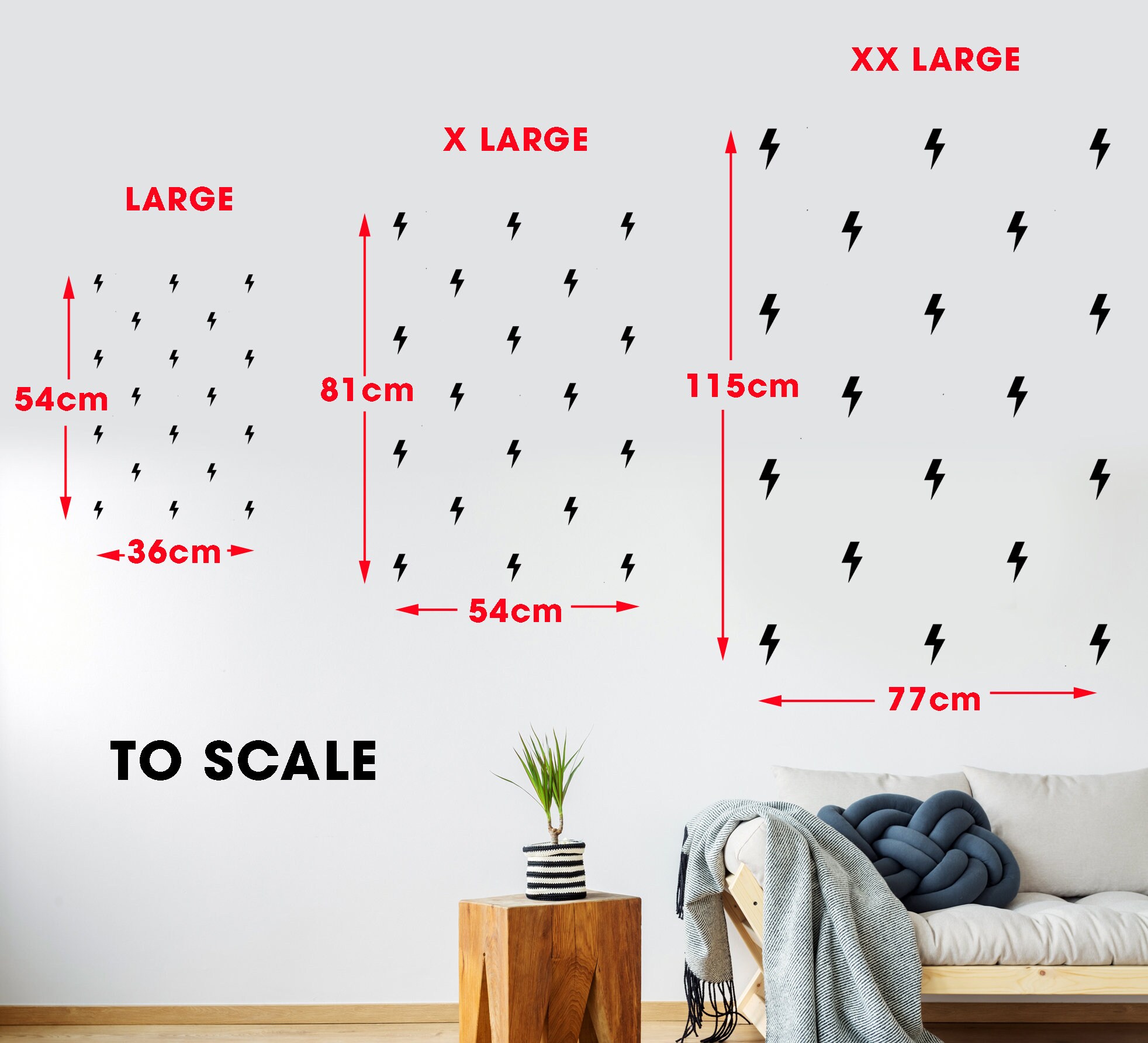 Lightning Bolt Wall Pattern STENCIL Lightning Flash Teenagers - Etsy