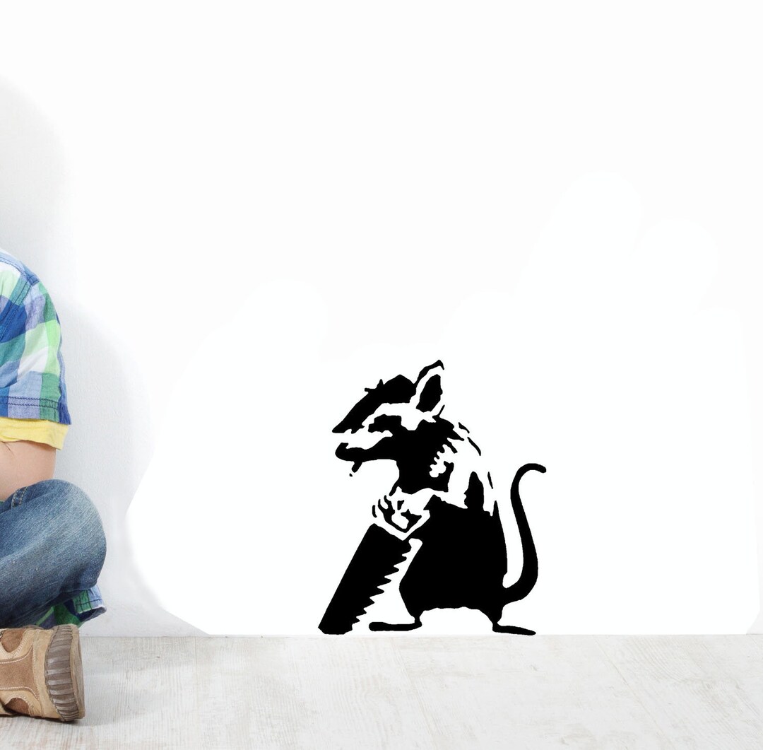 Banksy Sawing Rat Stencil: Reusable Home Decor Art Craft - Etsy