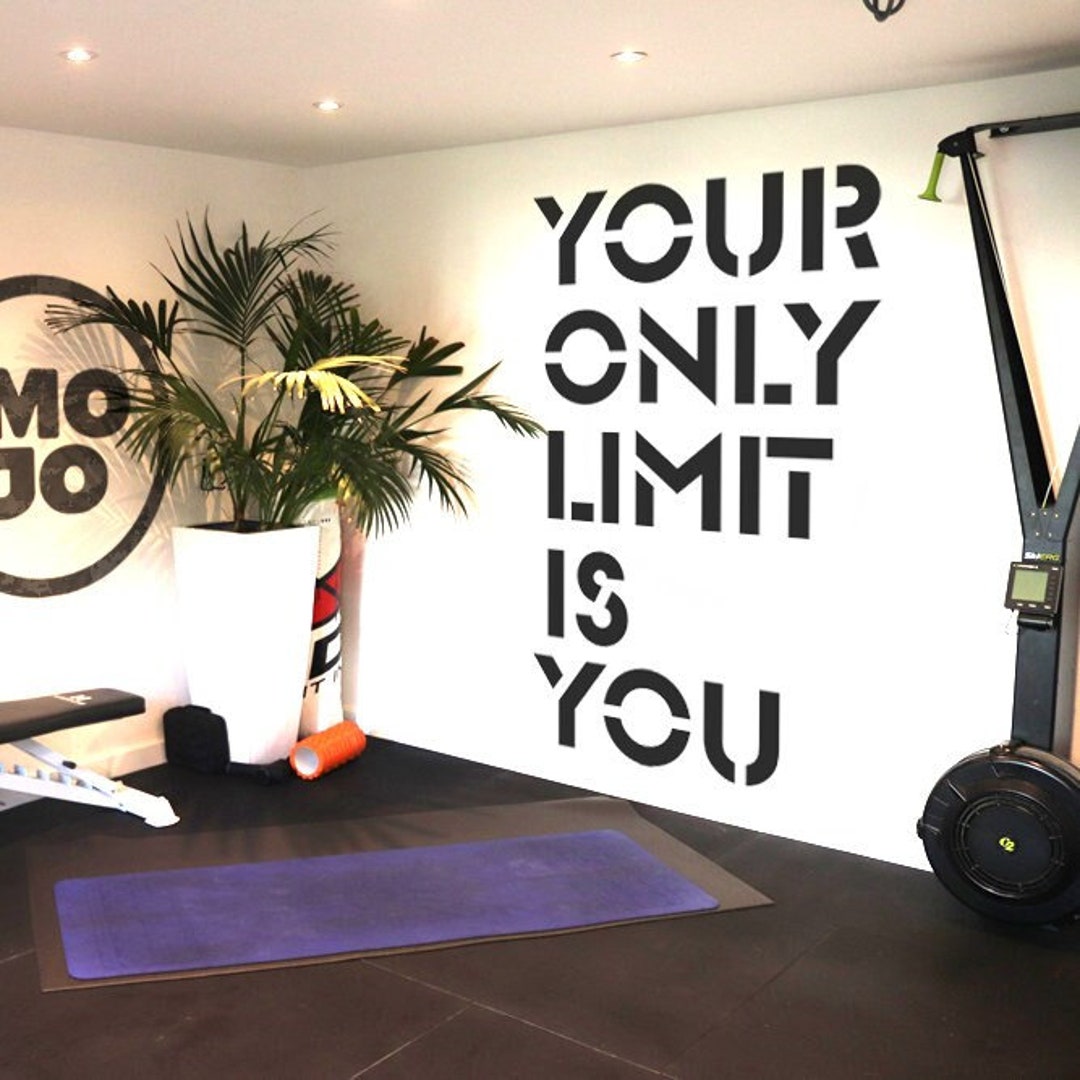 GYM WALL ART Stencil, Your Only Limit is You, Decor Stencil, Large ...