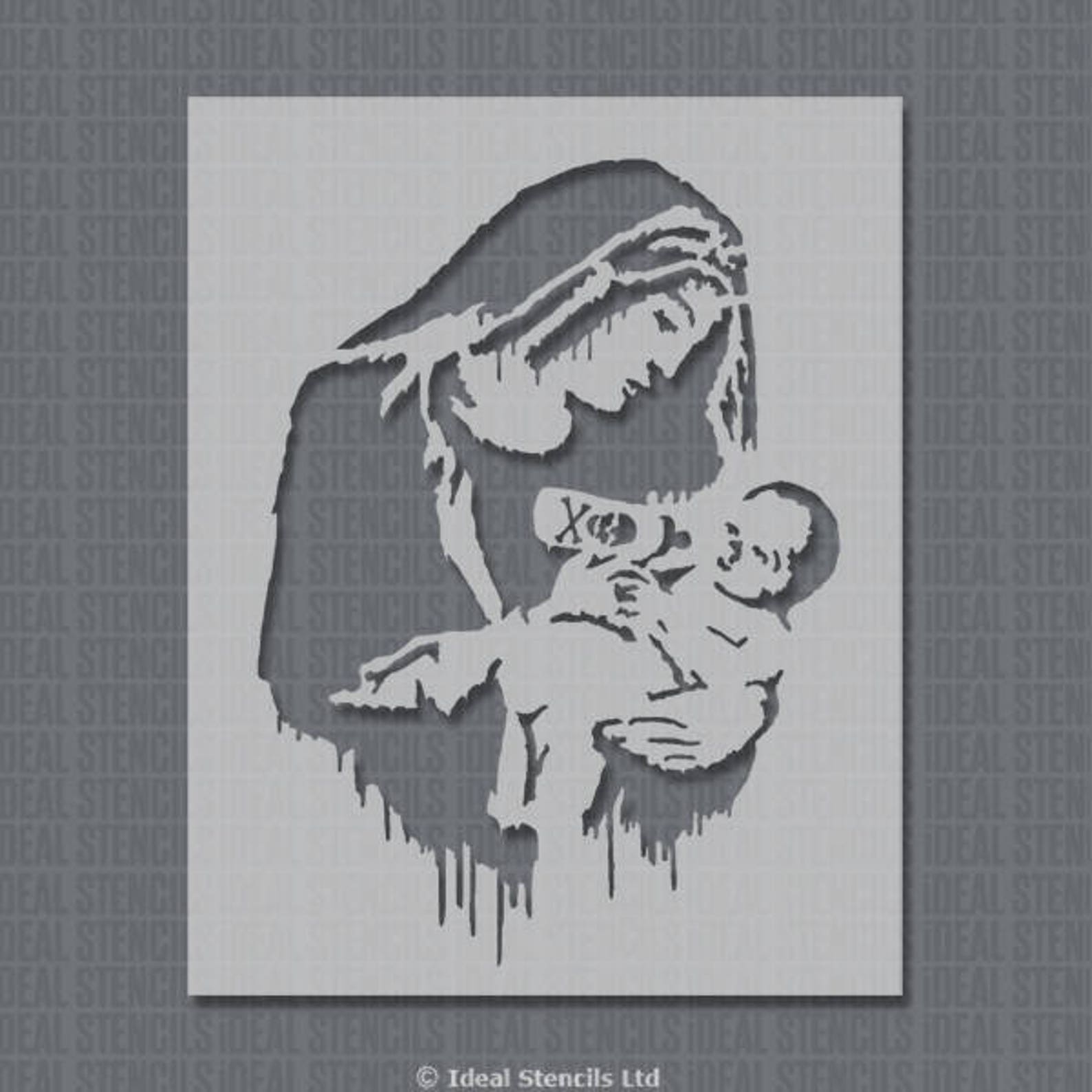 BANKSY Toxic Mary STENCIL, Virgin Mary with Poison Bottle, Home Decor ...