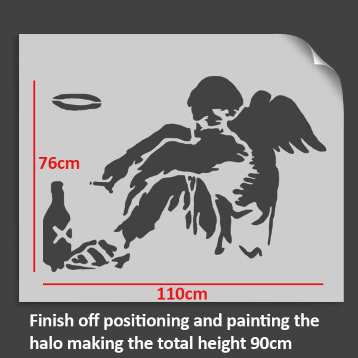 Banksy Fallen Angel STENCIL HUGE Life Size Wall ART Stencil - Etsy