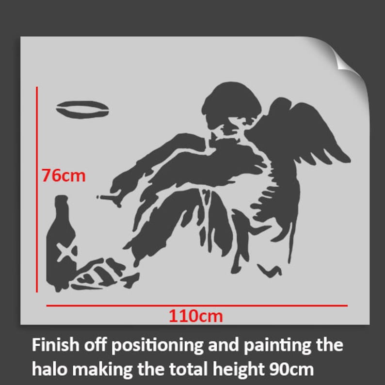 Banksy Fallen Angel STENCIL HUGE Life Size Wall ART Stencil - Etsy