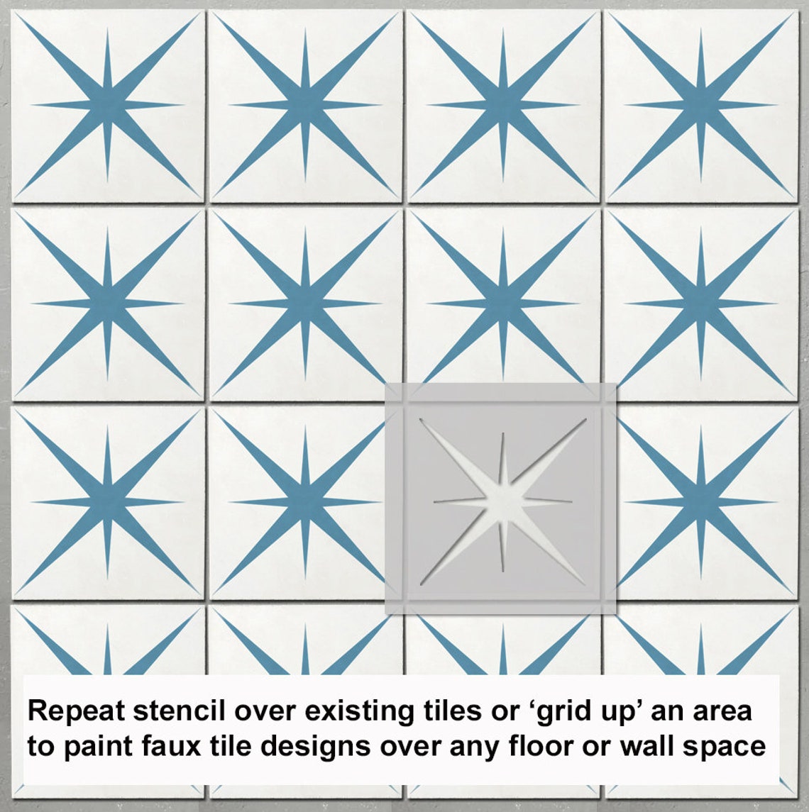LONE STAR Pattern Tile STENCIL Create Contemporary Floor and - Etsy