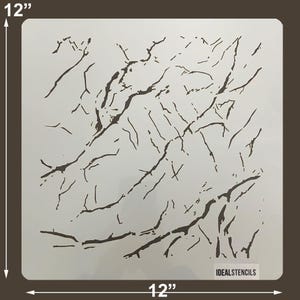 Marble Veins Stencil: Faux Texture, Reusable Home Decor (12x12 ...