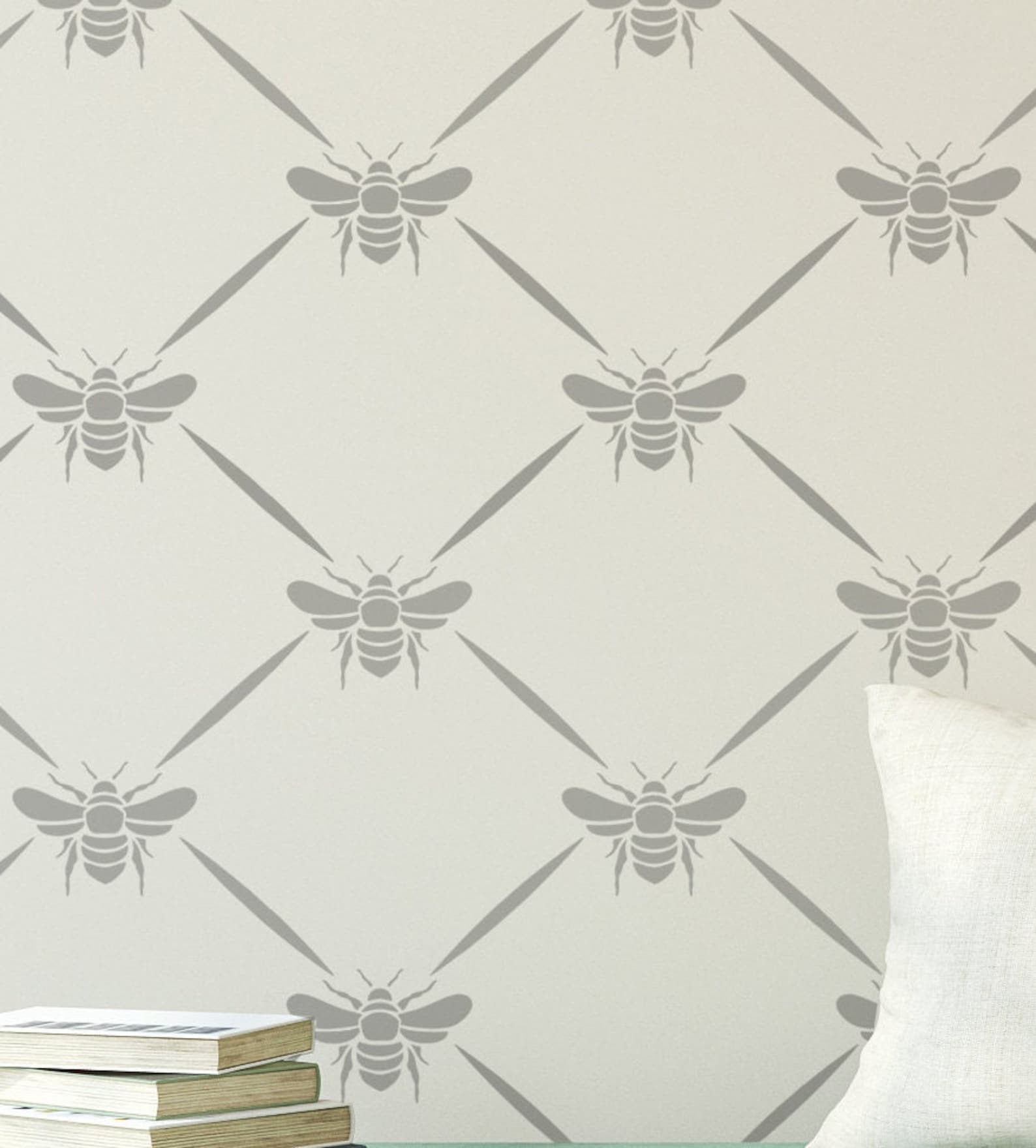 French Honeybee Trellis WALL STENCIL Large Bee Pattern - Etsy
