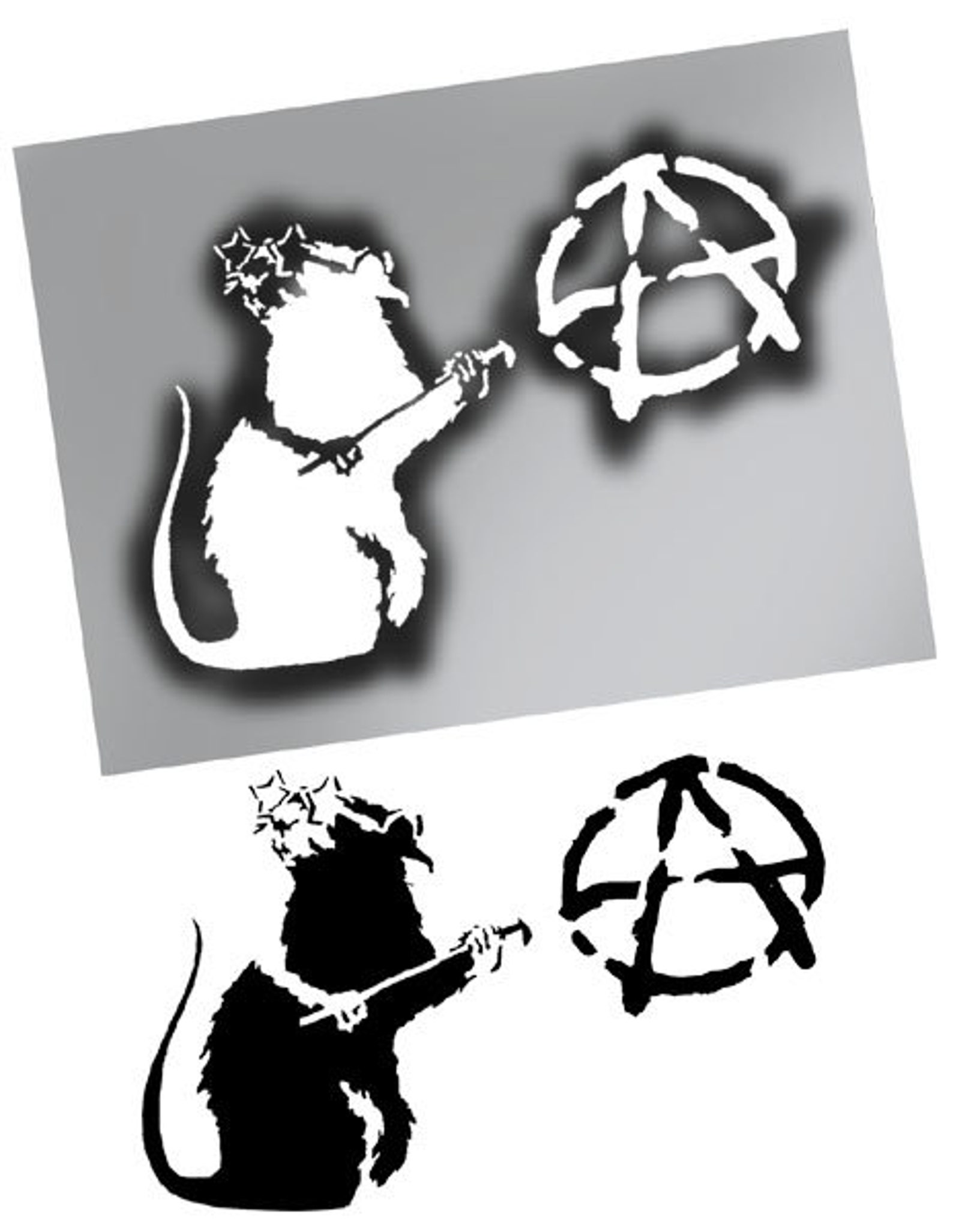 BANKSY Anarchist RAT STENCIL, Paint This Banksy Rat Stencil on Walls ...