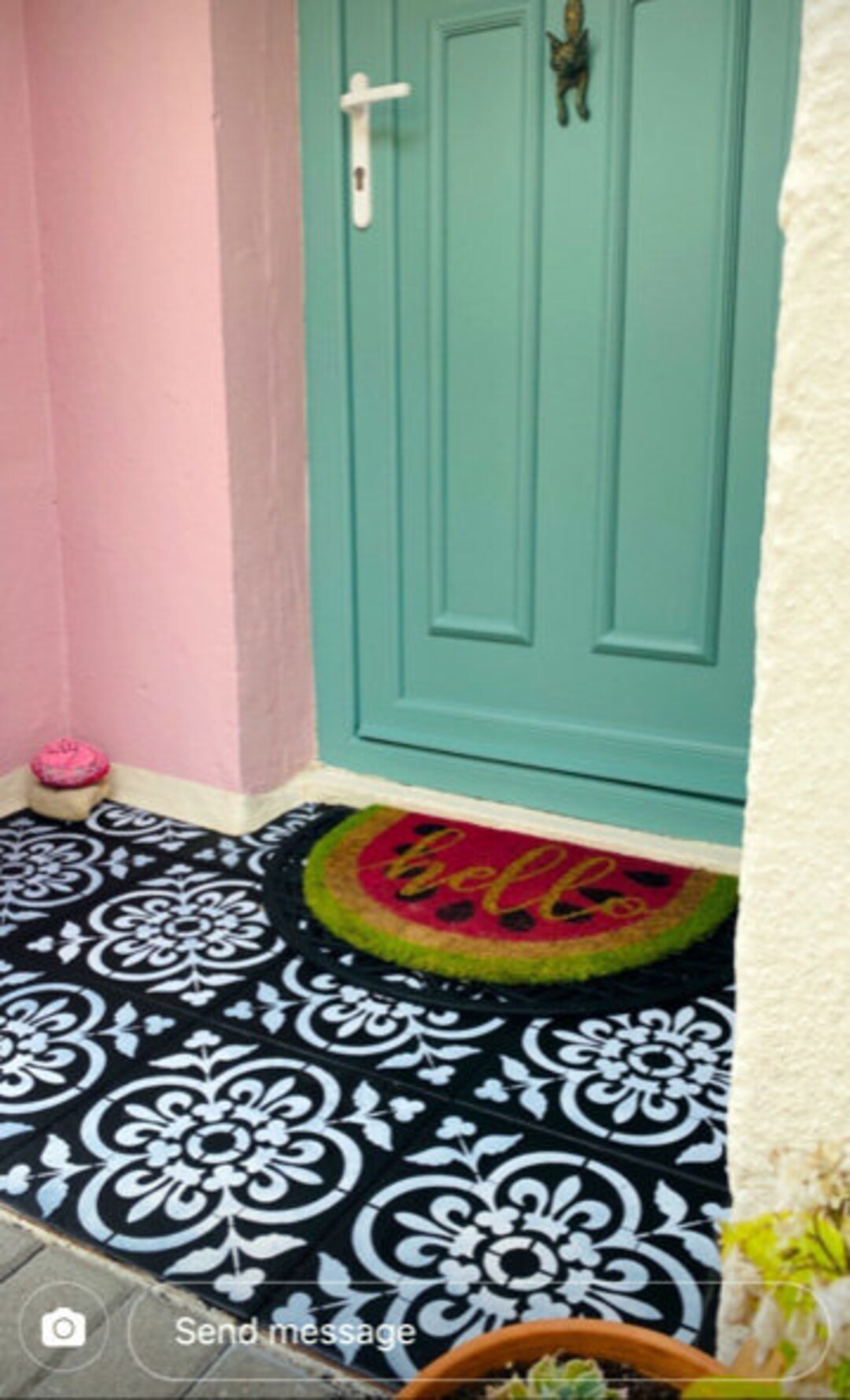 Basque Floor Tile Stencil, Revamp Tiles, Patio Slabs and Floors With ...