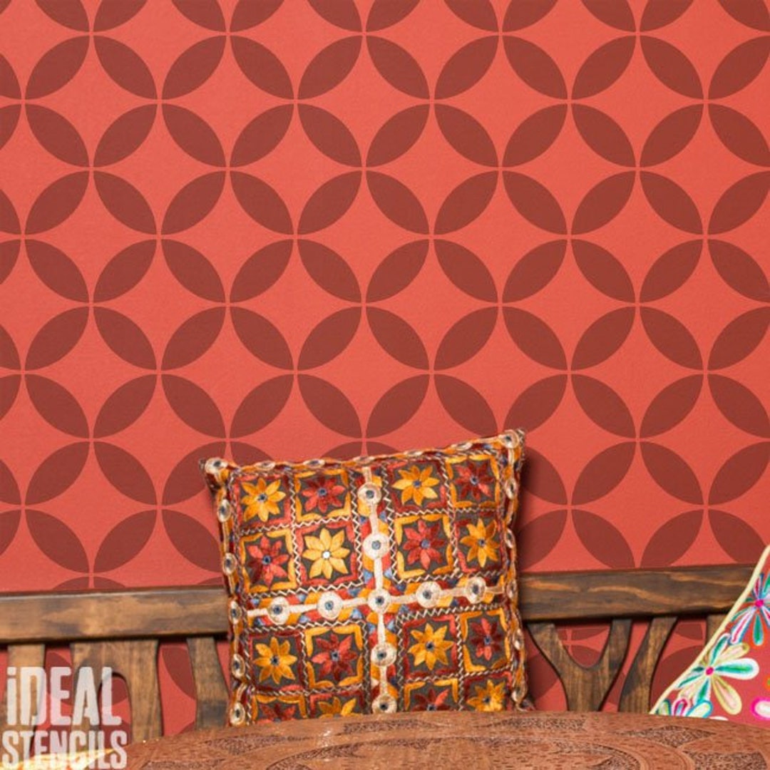 Moroccan Circles Stencil: Reusable Mylar for Walls, Fabric, Furniture ...