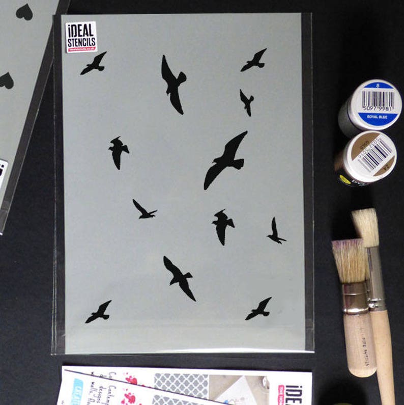 Flying Birds Pattern Stencil Wall Home Decor Stencil Paint - Etsy