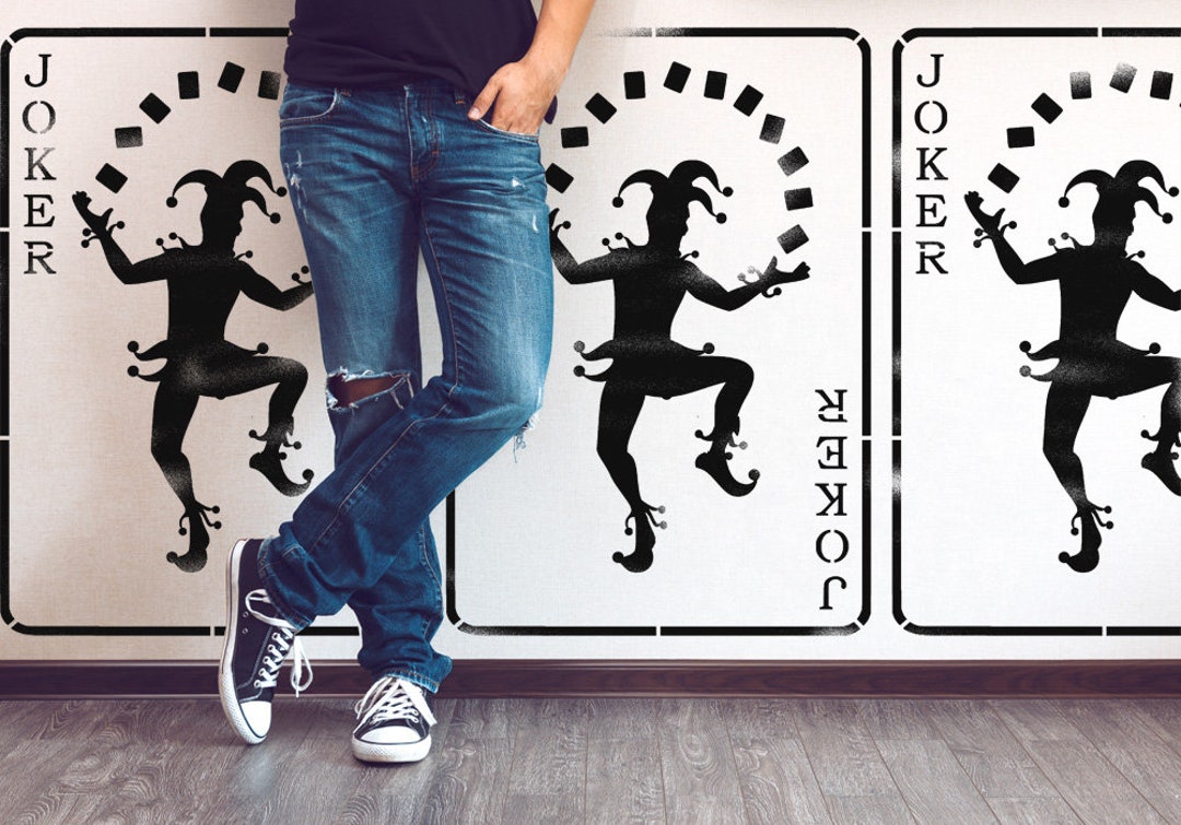 Joker Playing Card Wall Art Stencil, Jester Card Painting Stencil for ...
