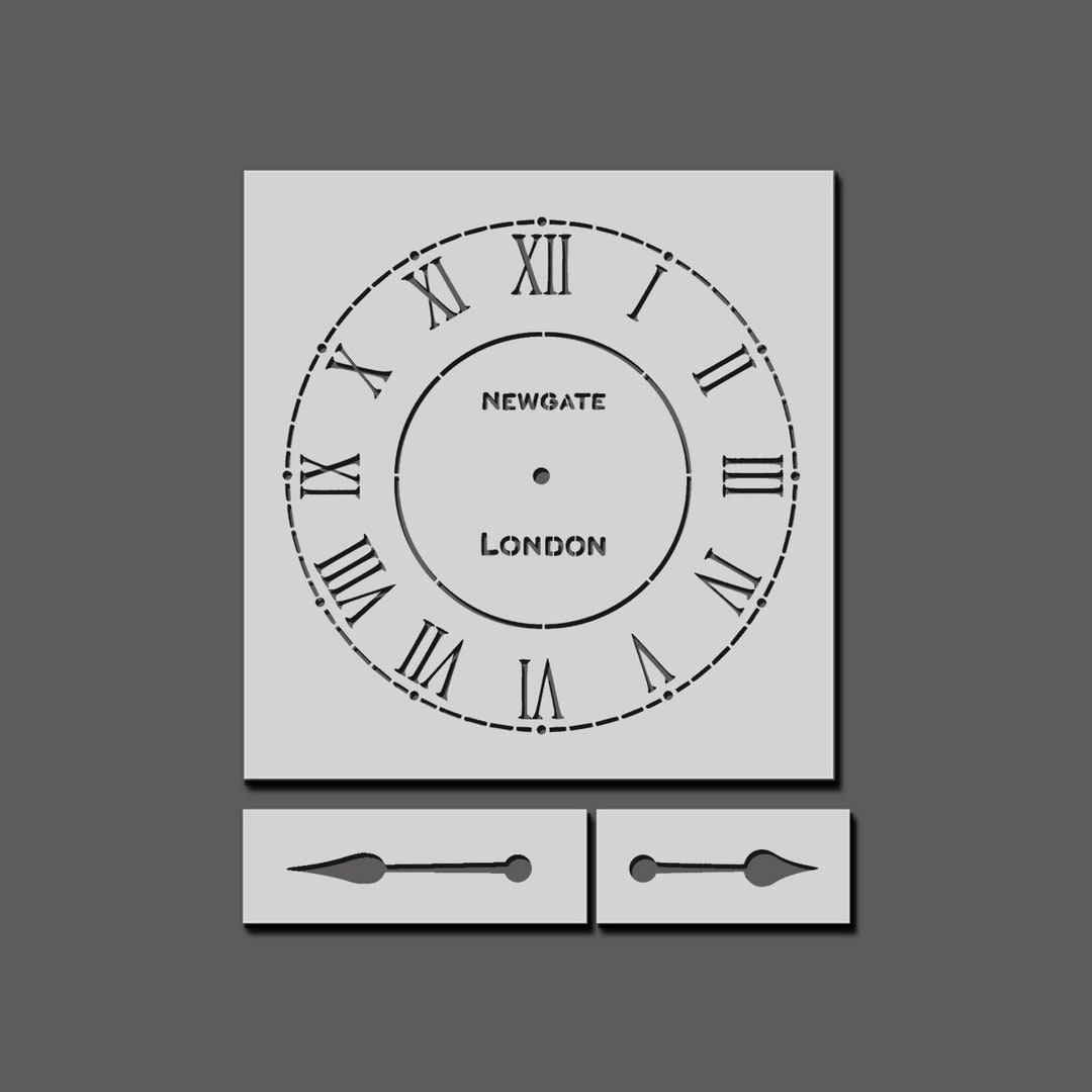 Clock Face Stencil, Vintage Roman Numerals, Painting Stencil, Various ...
