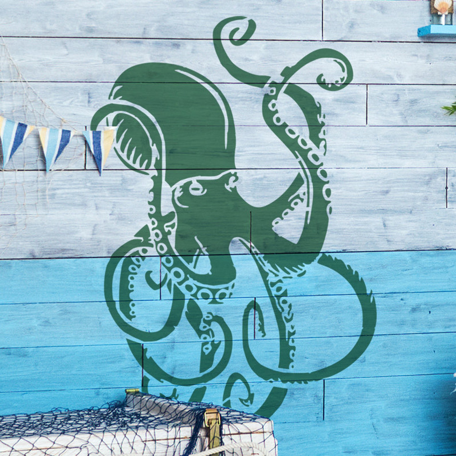 OCTOPUS STENCIL Wall Painting Stencil Nautical Stencil | Etsy UK