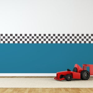 CHECKERED FLAG F1 Border Stencil, Kids Room Car Racing Decor, Border ...