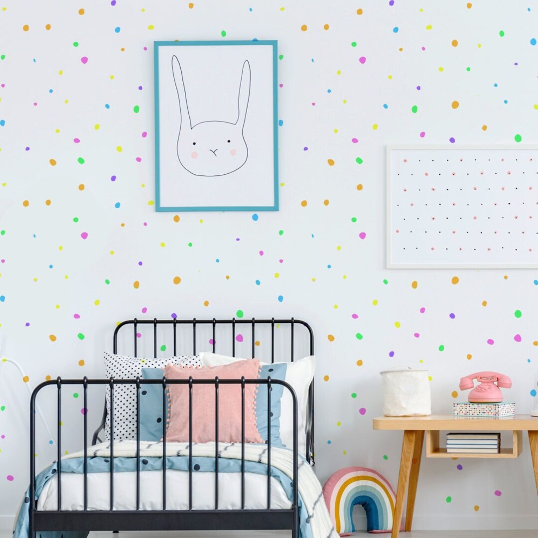 Confetti Spots Wall Stencil: Rainbow Nursery DIY Decor - Etsy